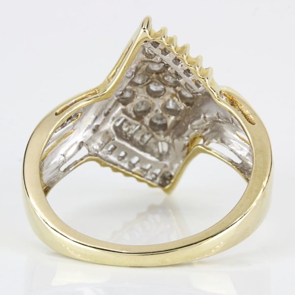 Jewelry | Vintage 1k Yellow Gold And Diamond Cluster Anniversary ...
